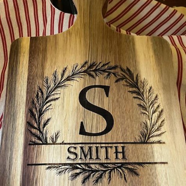 Monogrammed Charcuterie Board SVG, Laser Engraving Files for Cutting ...