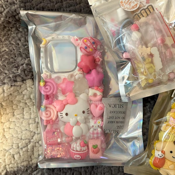 Kawaii Kitty Decoden Phone Cases for All Models, Handmade Custom Phone ...