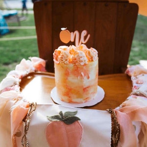 Peach One Cake Topper Tutti Fruity Sweet as a Peach Fruit | Etsy