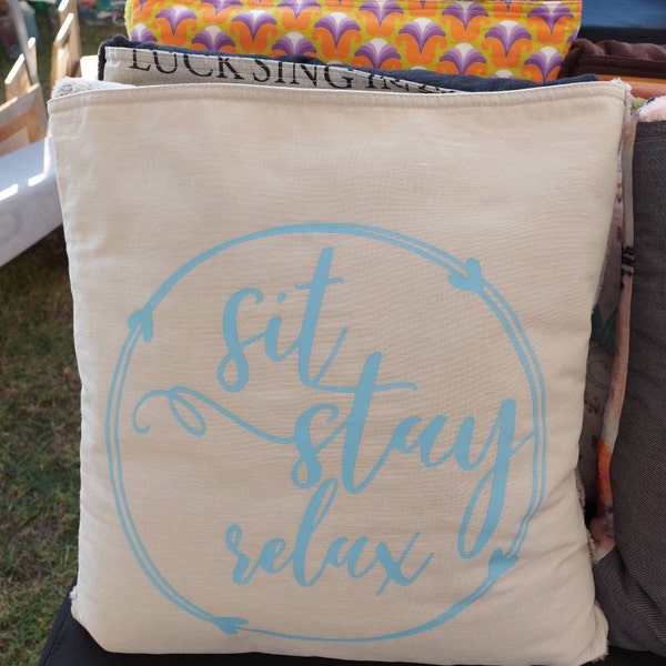Sit Stay Relax Pillow SVG, Pillow Design PNG, Relax Svg, Sit Svg ...