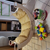 Montessori Kletterer, Bogenwippe mit Kissen, Wippe holz, Kletterbrett ...