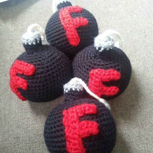 Crochet F Bomb Pattern, F-bomb Pattern, Cuss Bomb, Curse Bomb, F Bomb Toy Pattern, Stuffed F ...