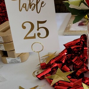 PRINTED Premium GOLD Foil Wedding Table Numbers, 4x6 Calligraphy Foil ...