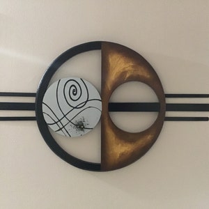 Mid Century Modern Circle Wall Art Circle Wall Sculpture | Etsy