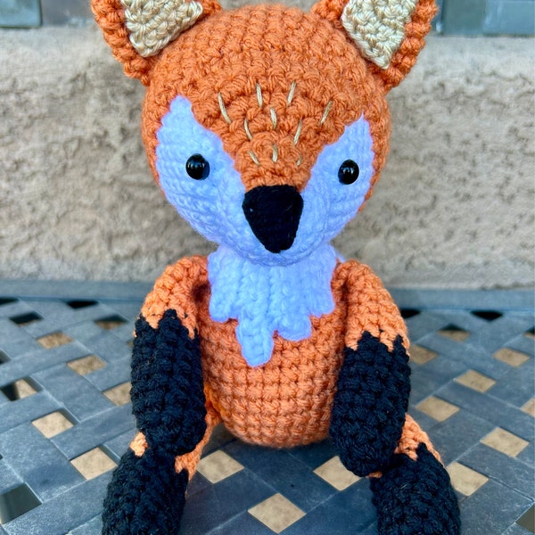CROCHET PATTERN Lucy the Fox Crochet Amigurumi Stuffed Sitting Forest ...
