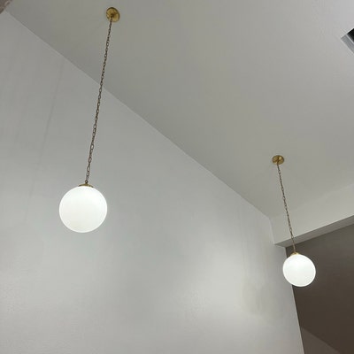 12 Inch Satin Glass Globe Light Matte Glass Pendant Large Pendant ...