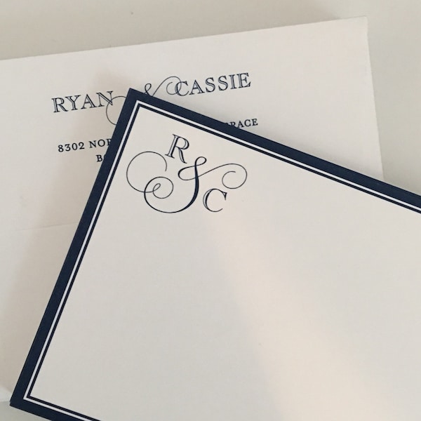 Men's Club Flat Notecards - Correspondence Card Stationery for Men ...