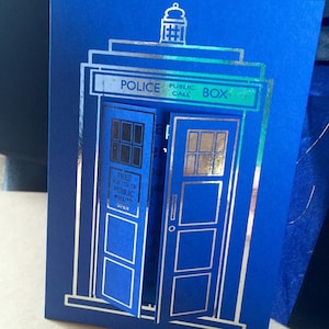 Blue Police Box Custom Greeting Card - Etsy