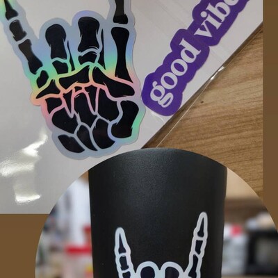 Holographic Skeleton Shark Sticker, Shark Sticker, Skeleton Sticker ...