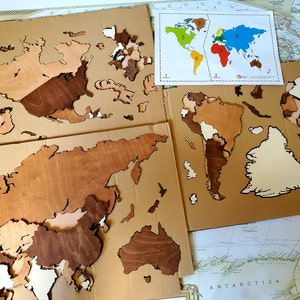 Wood Map Wooden World Map with Background Large Wall Art World | Etsy