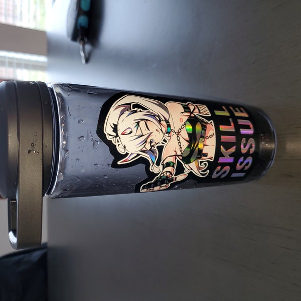 Skill Issue. Demon Waifu Sticker - Holographic Vinyl Sticker Edition ...