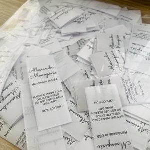 4 Piece Suit Set 250 White Woven Clothing Labels - 1x1.5 Inch Sew-in ...