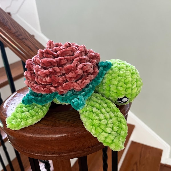 Mini Rose Turtle Crochet Pattern - Valentines Day Flowers, Advanced ...