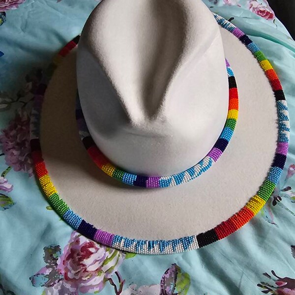 Beaded Fedora Hat ,fedora Fashion,summer Hats, Zulu Beaded Hat, Beaded ...