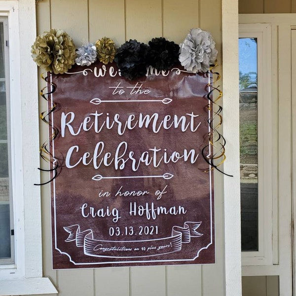 Retirement Party Welcome Sign - Retirement Celebration Banner ...