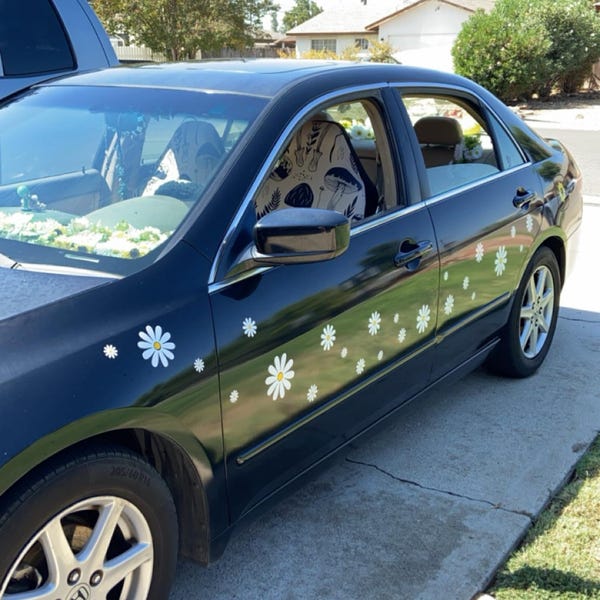 Holographic Decal Set of 14/ Holographic Flower Decal, Hippie Car Decal ...