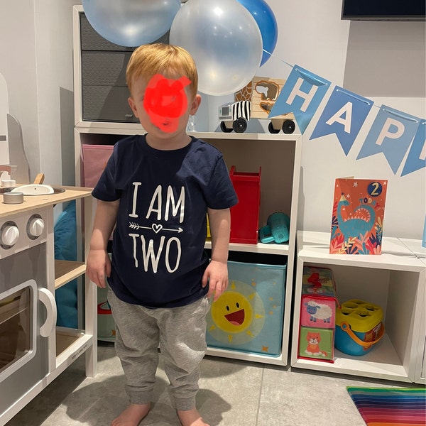 I Am Two Unisex Kids T-shirt Birthday 2nd Birthday Gift Party Child ...