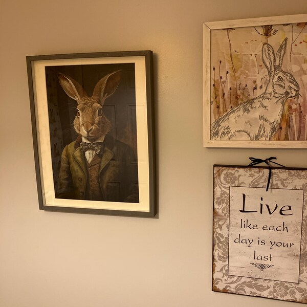 Stag Drinking Whisky Wall Art Print // Vintage Painting Style Portrait ...