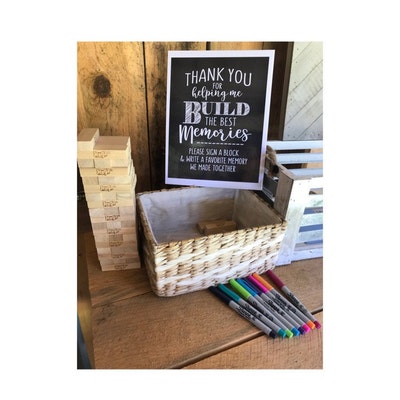 Sign a Block Sign Thank You for Helping Me Build Memories - Etsy