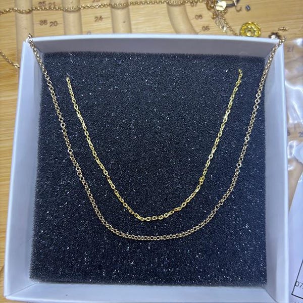 14K Gold Chain Necklace Gift for Women, 12 to 22 Inches Layered Chain ...