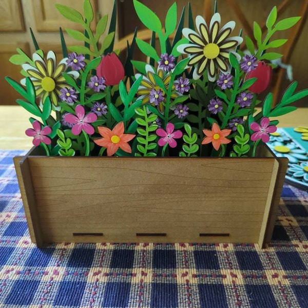 DIY MDF Flower Pot Make Your Own Flower Pot Laser Cut Wooden Flowers ...