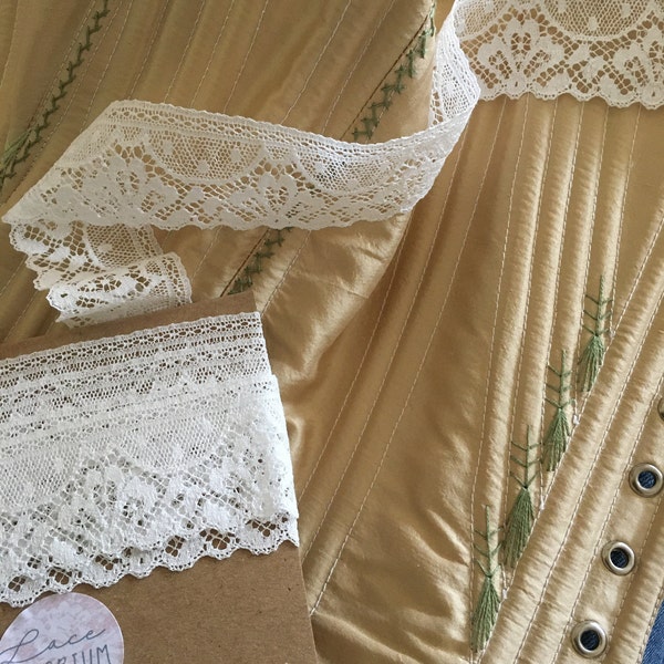 Beautiful Vintage Style Nottingham Lace Trim by the Meter, Narrow 1.8cm ...