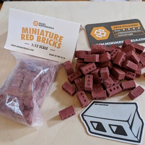 1:12 Scale Red Bricks 50pk 112 Scale Diorama Modern Dollhouse Supply ...
