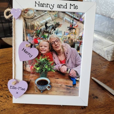 Handcrafted Personalised Nanny and Me Photo Picture Frame Keepsake ...