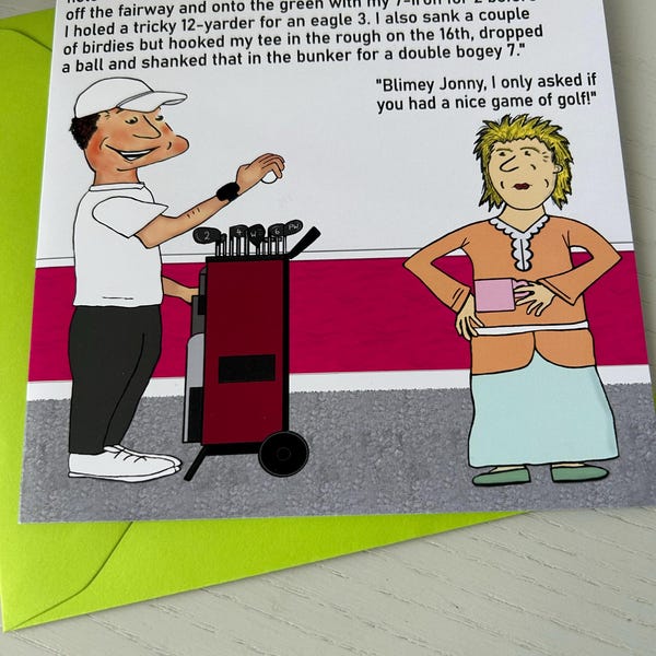 Funny Golf Birthday Card - Personalised Golfing Stats Card - Male ...
