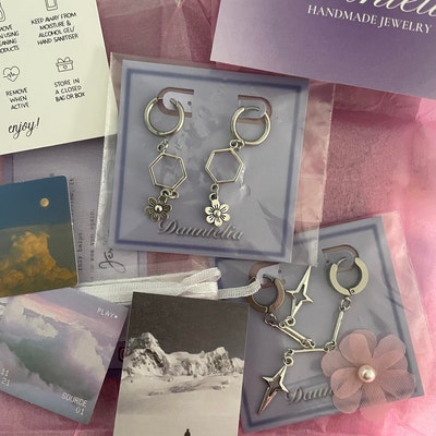 Star Link Earrings Grunge Jewelry Hypoallergenic Y2k Goth Edgy Alt ...