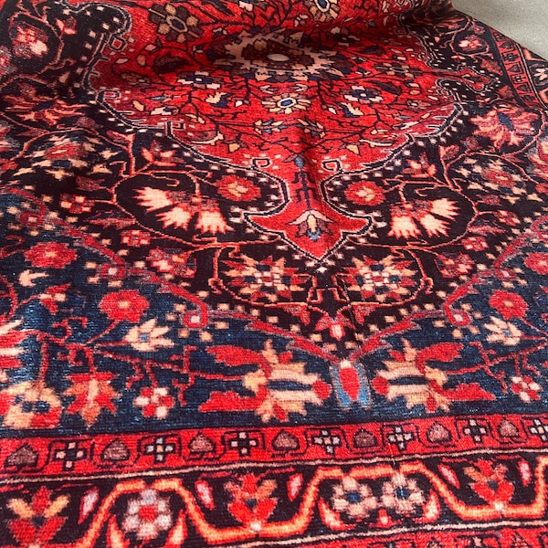 Oriental Medallion Red Area Rug Rustic Mid Century Modern Small Large ...