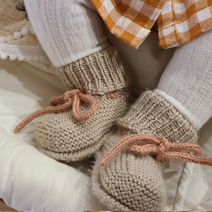 Handmade Merino Wool Baby Booties Cable Knit Newborn Merino - Etsy Ireland