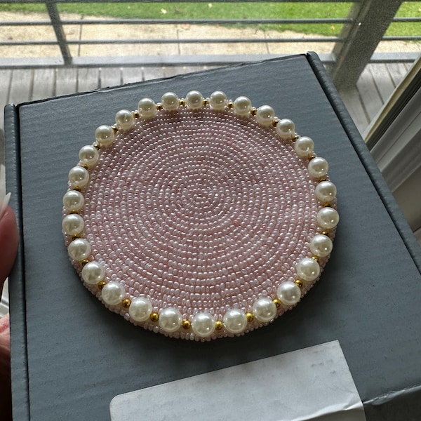 Set of 2 Beaded Coasters; Decorative Coasters; Drink Coasters ...