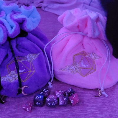Dreamy Multi Pocket Dice Bag. Transportable Dice Storage for TTRPG Dice ...