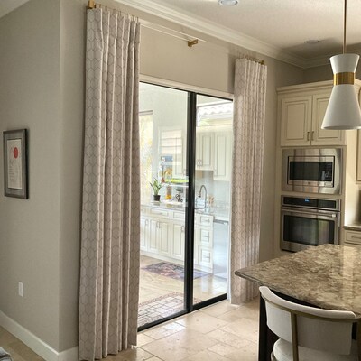 Traversing Channel Track 1.5 Inch Round Drapery Rod Set includes ...