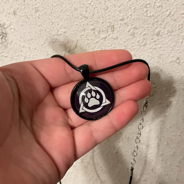 Therian Necklace Theta Delta Therian Symbol Wolf Paw Print Personalize ...