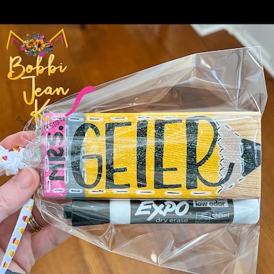 Personalized Name Dry Erase White Board Eraser & Marker Teacher Gift ...