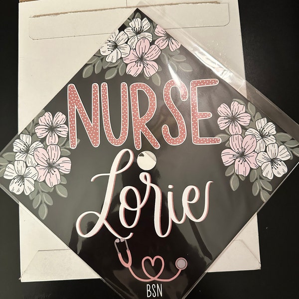 Custom "cherry Blossom Bsn" Graduation Cap Topper, Nursing Graduation ...