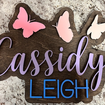 Butterfly Name Sign, Nursery Name Sign, Butterfly Nursery Decor, Name ...