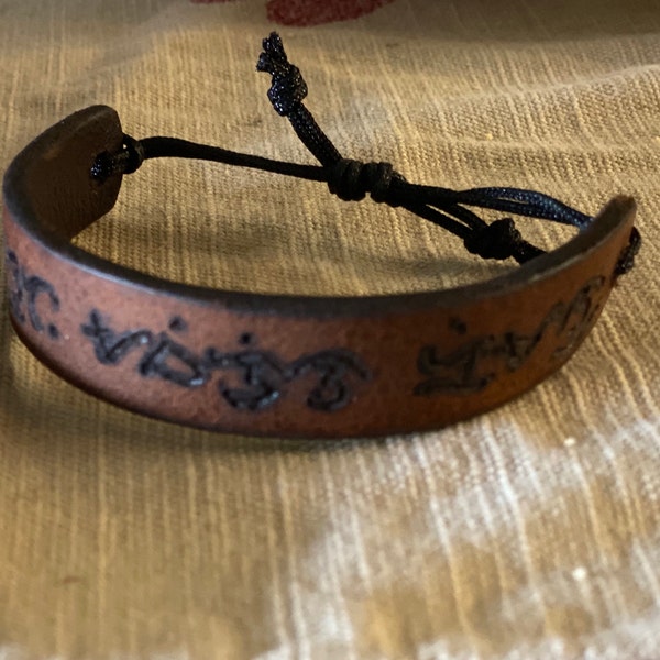 Leather Filipino Personalized Baybayin Bracelet - Etsy