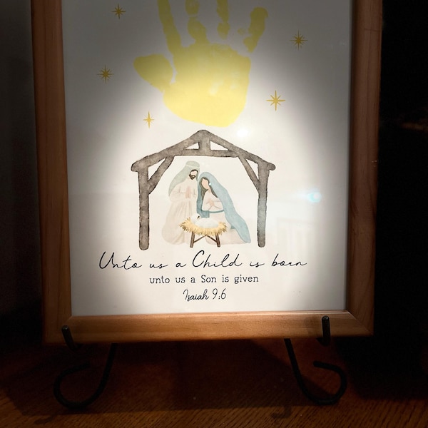 Sunday School Craft Christmas Handprint Nativity Holly Night Bible ...