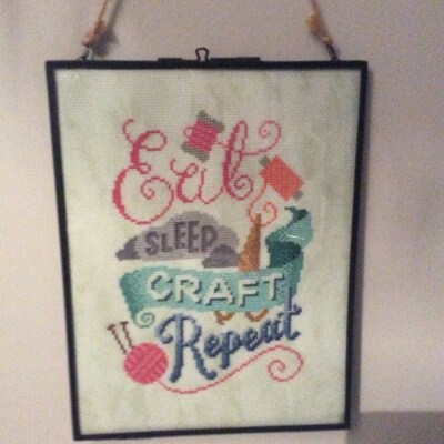 Eat Sleep Craft Repeat Cross Stitch Pattern digital Format PDF - Etsy