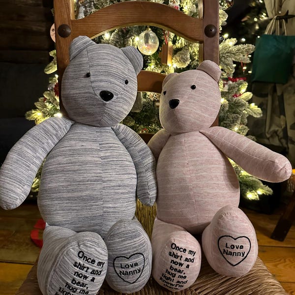 Memory Bear/shirt Bear/keepsake Bear/memorial Bear/memory Stuffed ...