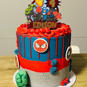 Superhero / Comic Book Themed Cake Topper personalised - Etsy UK
