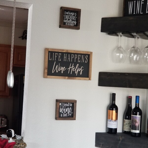 Wine Kitchen Mini 6"x6" Signs for Tiered Trays. Tiered Tray Decor ...