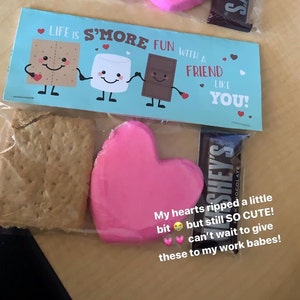 Valentine Treat Bag Toppers PRINTABLE Smores Valentine Cards for Kids ...