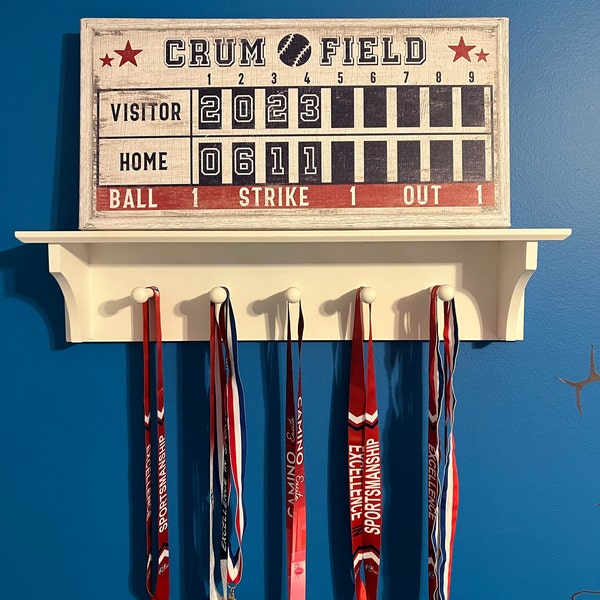 Personalized Baseball Scoreboard Sign, Game Room Wall Decor, Sports ...