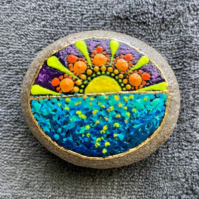 Art Stone Carved Craters Rainbow Moon - Etsy UK