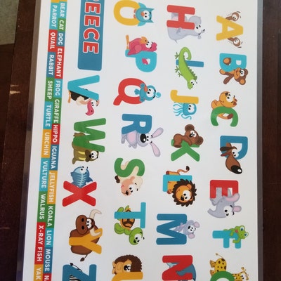 Personalized Animal Alphabet Placemat Personalized Placemat for Kids ...