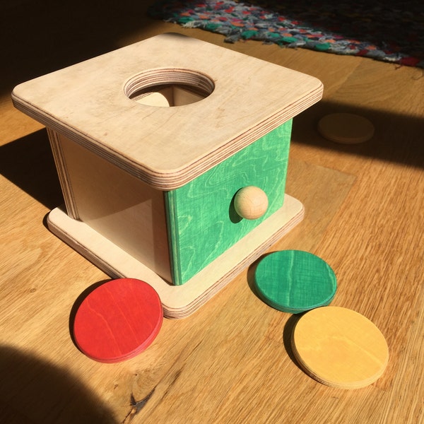 Montessori Toddler Box With Sliding Discs,montessori Material, Gift ...